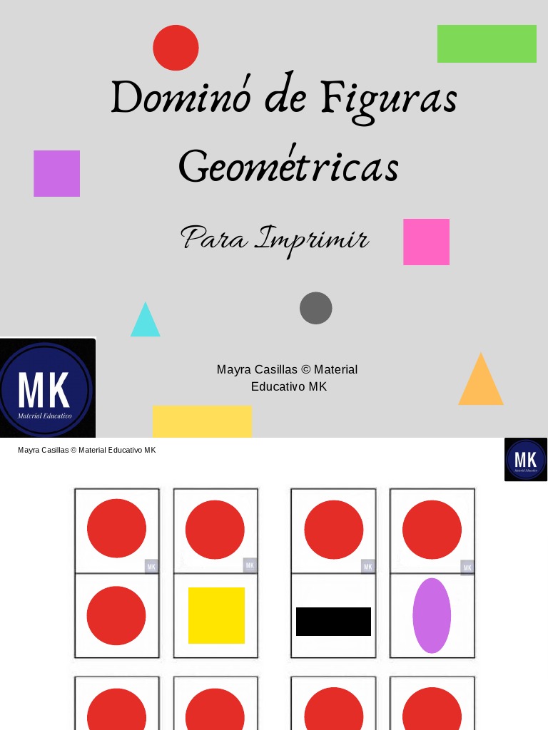 Dominó de Figuras Geométricas Imprimible | PDF