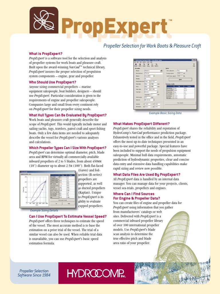 Hydro Comp Prop Expert | Download Free PDF | Propeller | Hull (Watercraft)