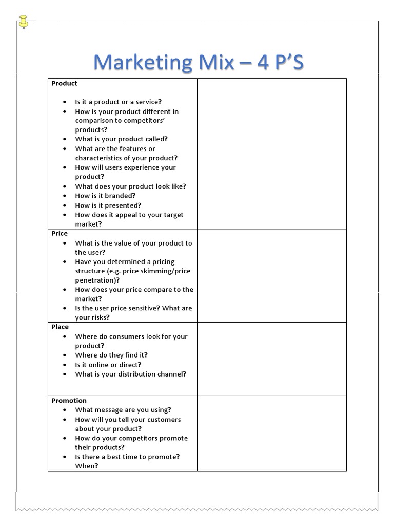 Marketing Mix - 4 Ps | PDF