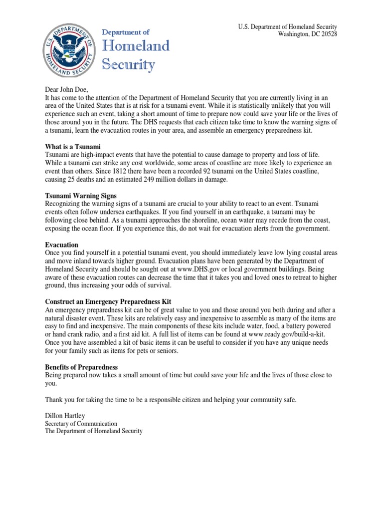 Letter Final | Download Free PDF | Tsunami | United States Department ...