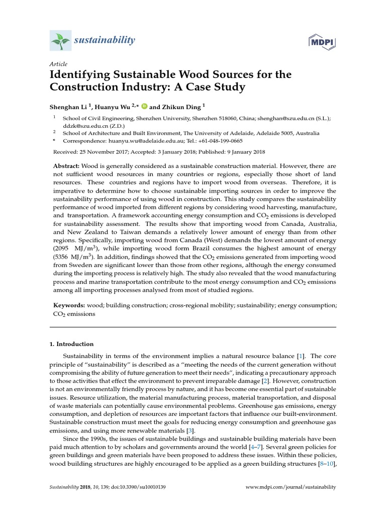 Identifying Sustainable Wood Sources For The Construction Industry: A ...