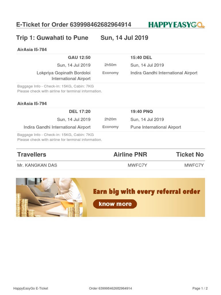 Ticket 639998462682964914 | PDF | Services (Economics) | Transport