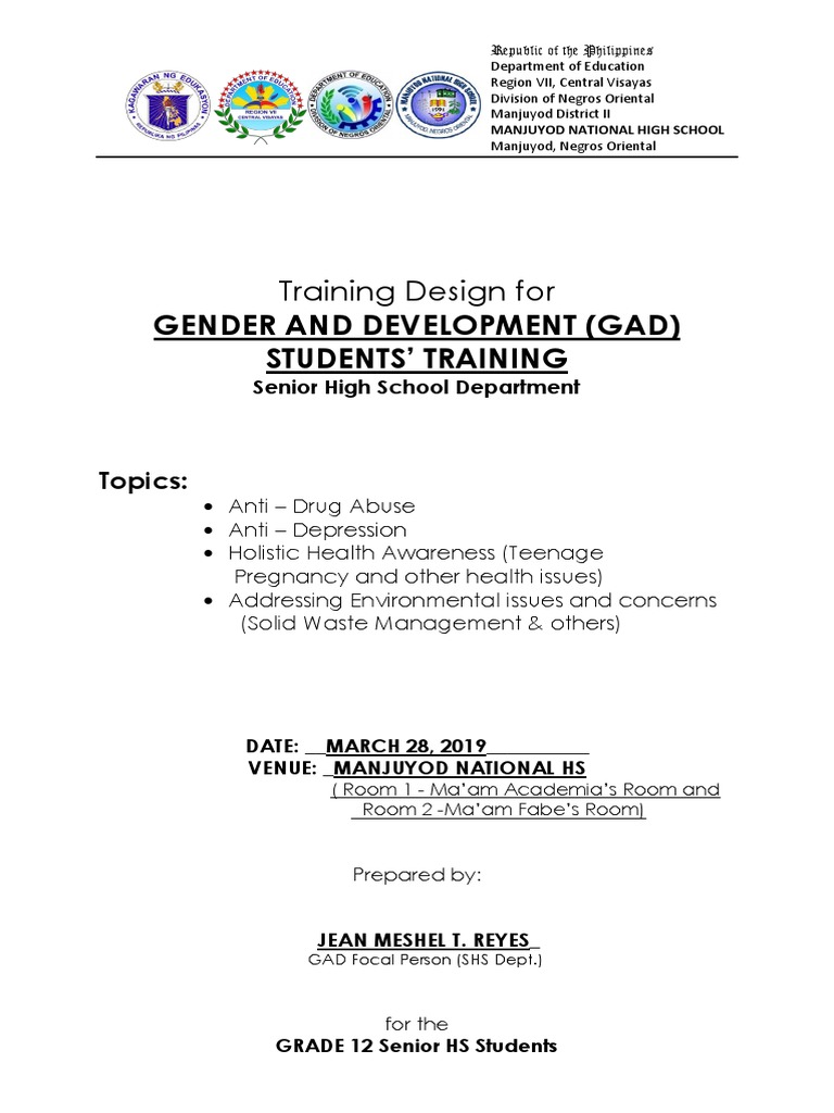 Gad Trainig Design (2019) | PDF | Behavioural Sciences | Psychology