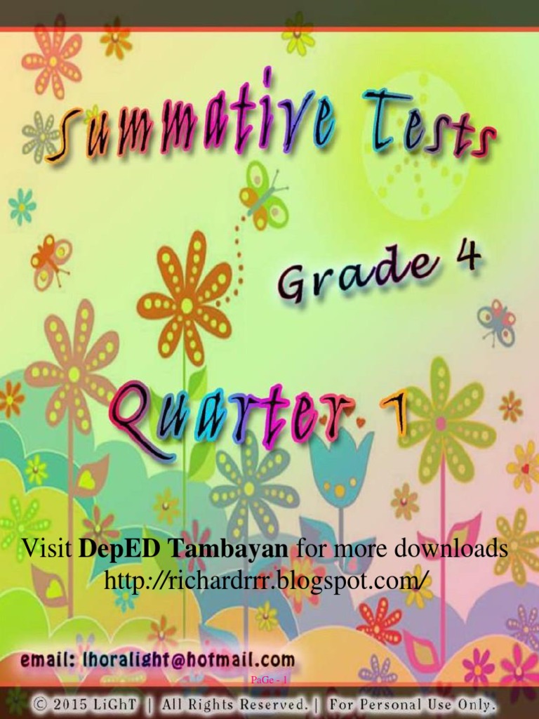 Grade 4 Summative Test Collection | PDF | Nature