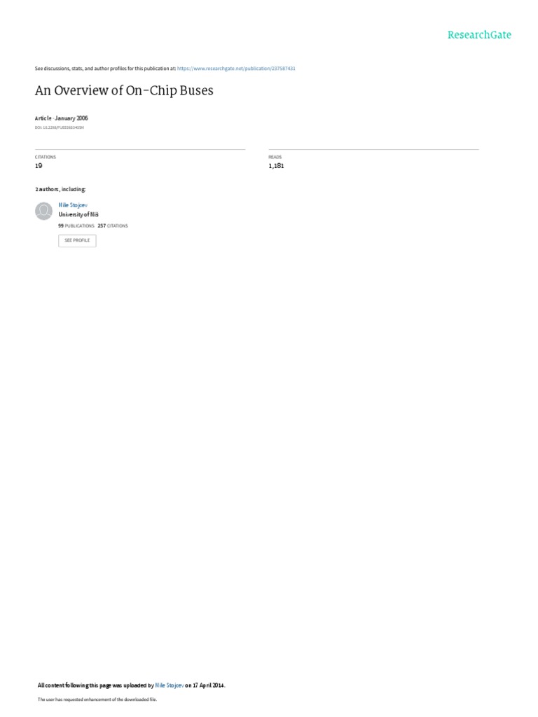 An Overview of On-Chip Buses | Download Free PDF | System On A Chip ...