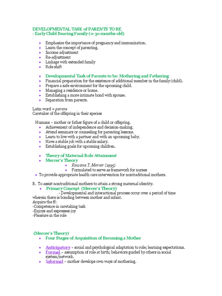 Developmental Task of Parents To Be | PDF | Mother | Parenting