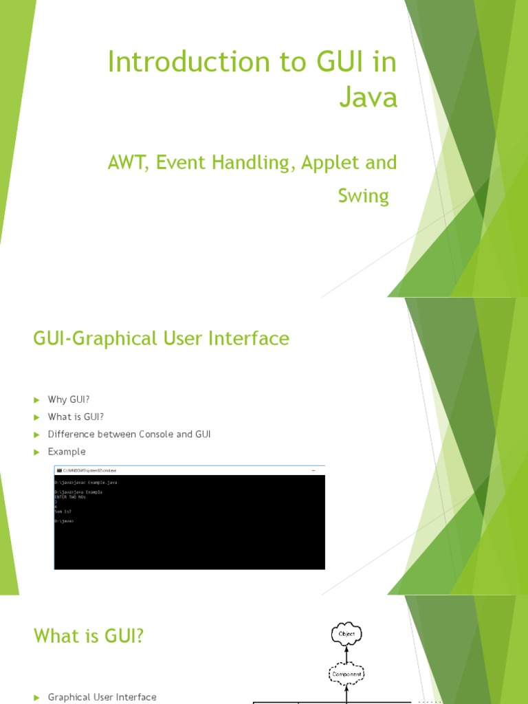 Java Gui Awt Applet Swing Pdf Object Oriented Programming
