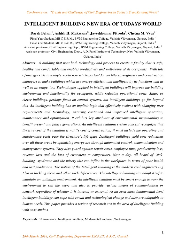 Intelligent Building New Era of Todays W PDF | PDF | Building ...