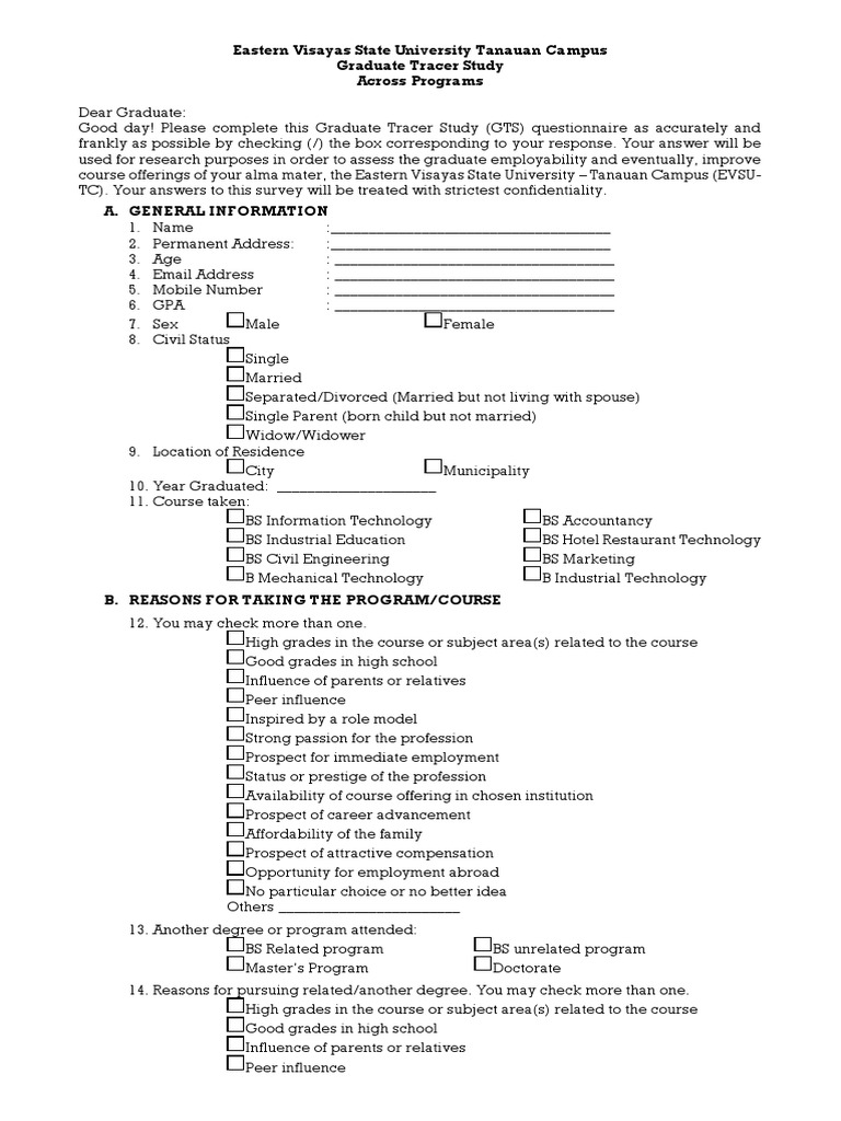 Graduate Tracer Study Survey | PDF | Employment | Economies