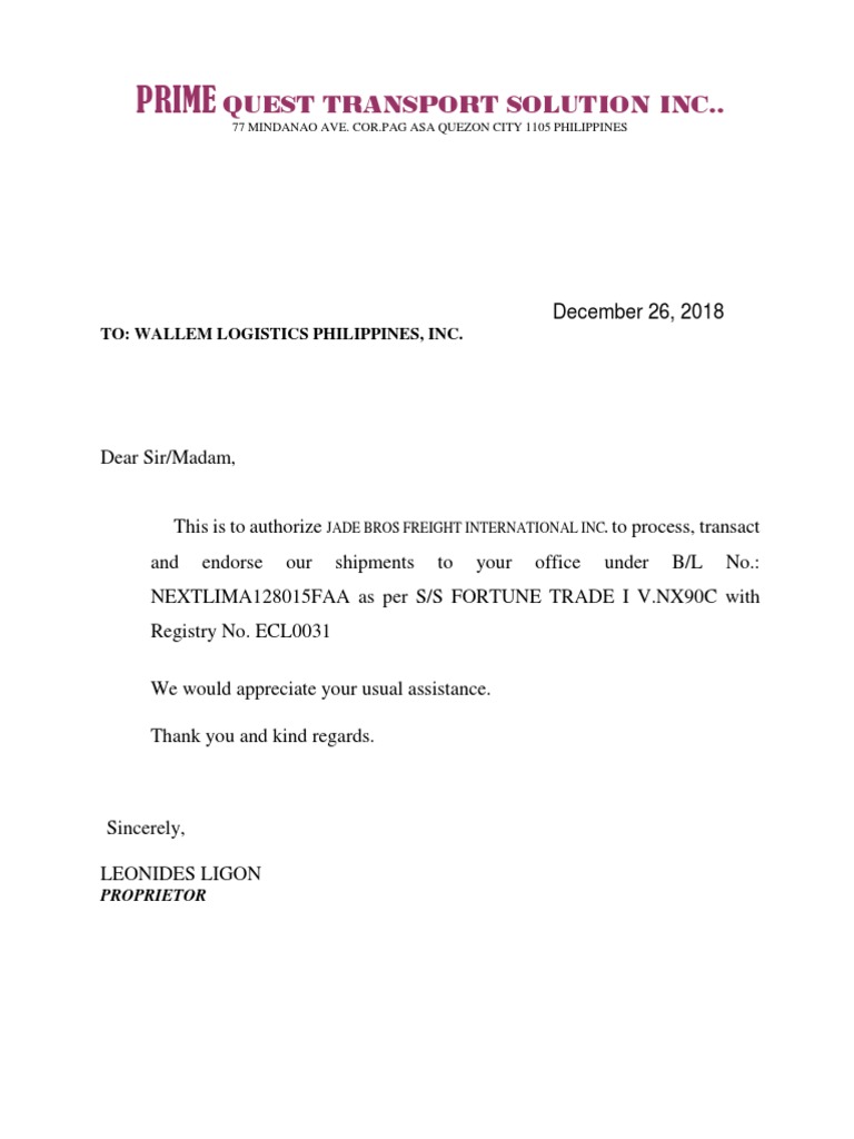 Prime: Quest Transport Solution Inc. | PDF | Business