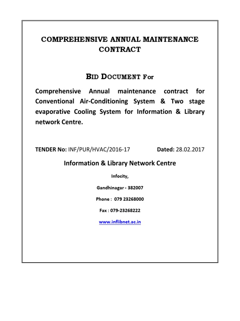 HVAC Maintenance Tender Notice | PDF | Hvac | Employment