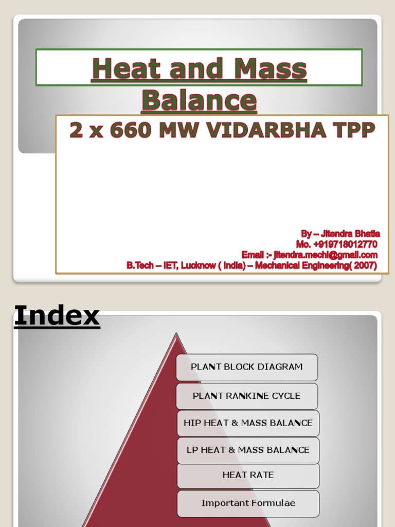 Heat Balance Diagram | PDF | Watt | Enthalpy