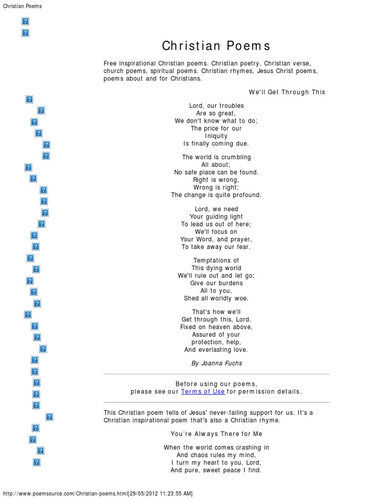 Christian Poems PDF | PDF | Forgiveness | Jesus