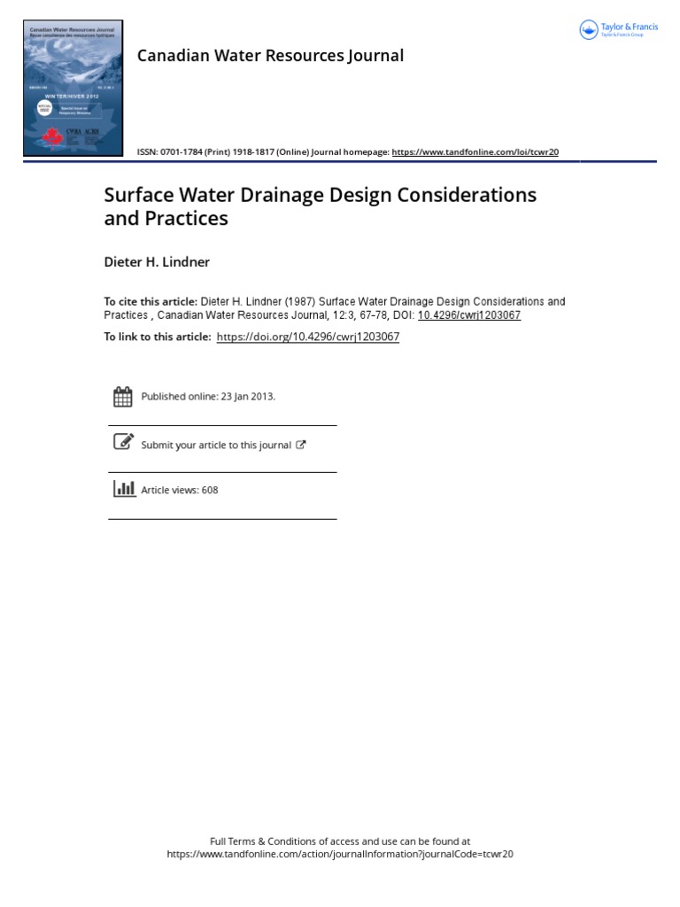 Surface Water Drainage Design Considerations and Practices PDF | PDF ...