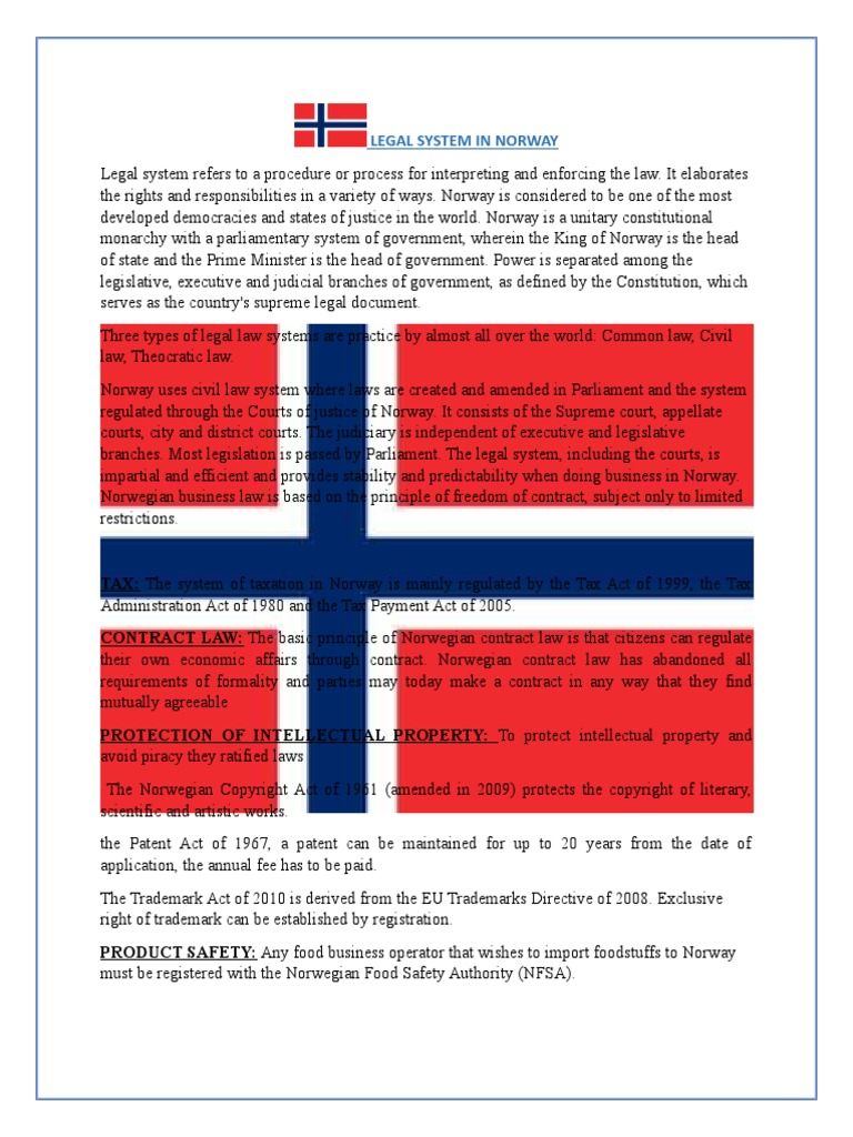 Legal System in Norway | PDF | Norway | Judiciaries