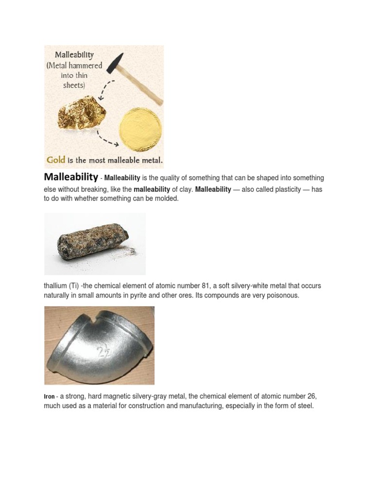 Malleability | PDF | Ductility | Metals
