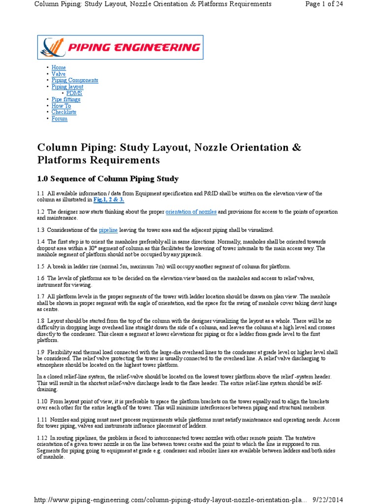 Column Piping Layout and Design Guide | PDF | Pump | Pressure