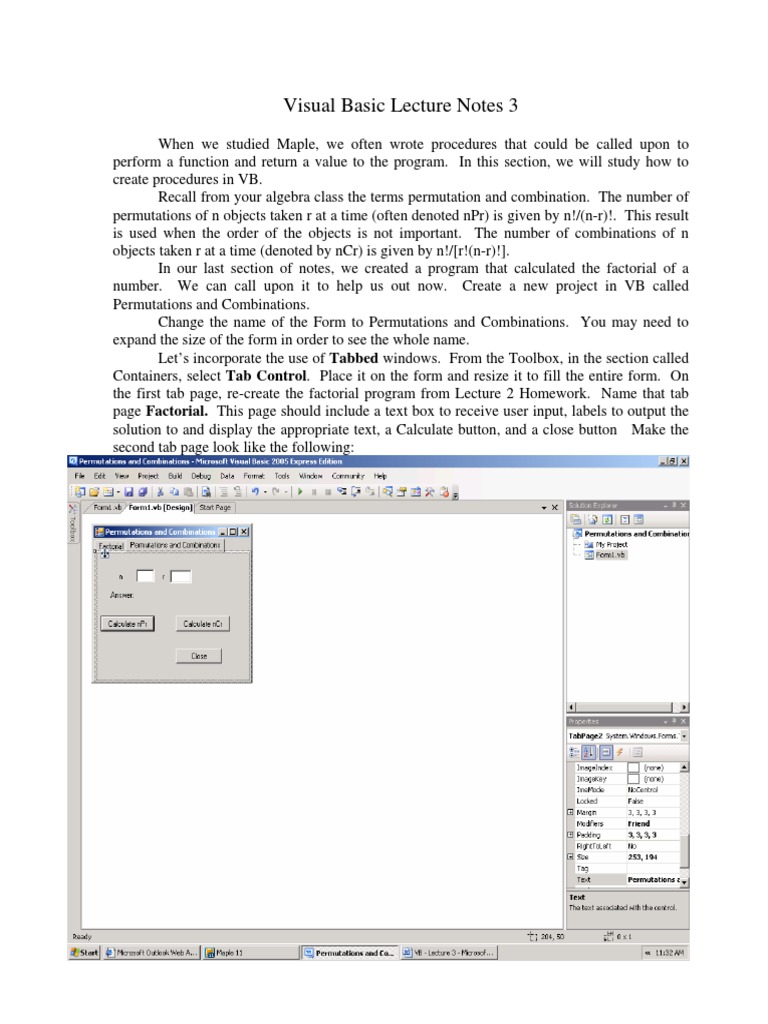 Visual Basic Lecture Notes 3 | PDF | Subroutine | Recursion Visual Basic Lecture Notes 3 | PDF | Subroutine | Recursion