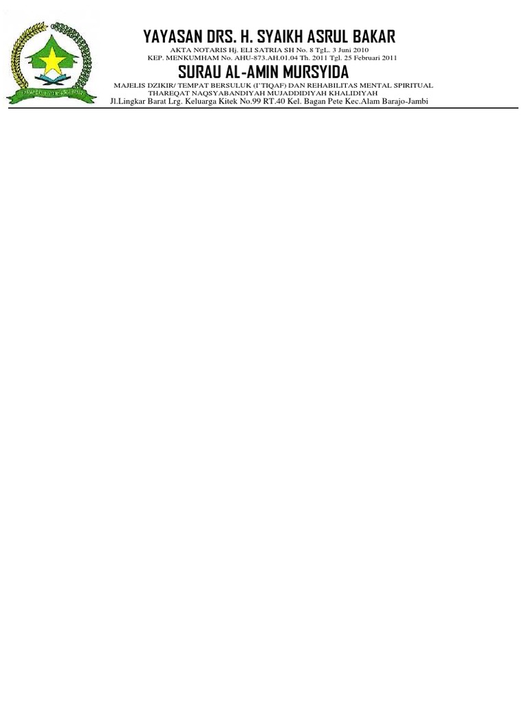 COP Surat Surau | PDF