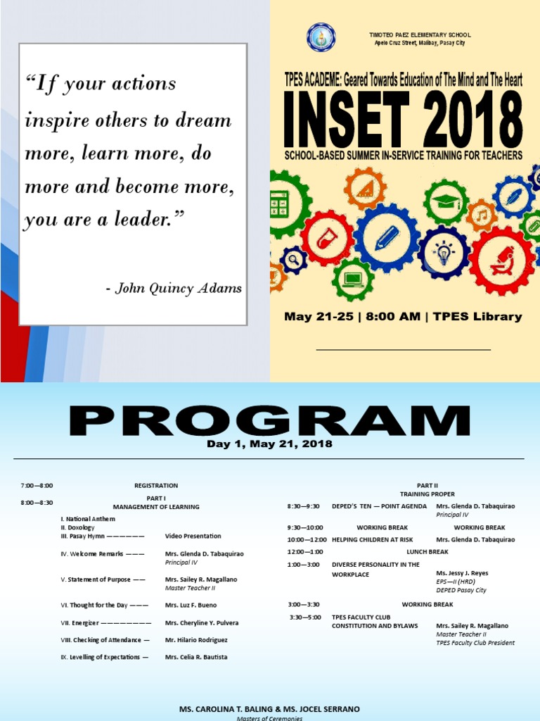 Program Inset 2018 Final | PDF