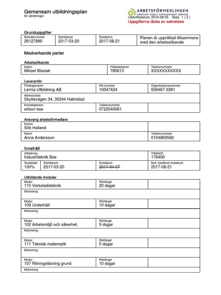 Gemensam Utbildningsplan 20170321 | PDF