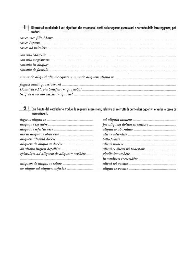 Esercizi: Aliquis, Aliquid | PDF