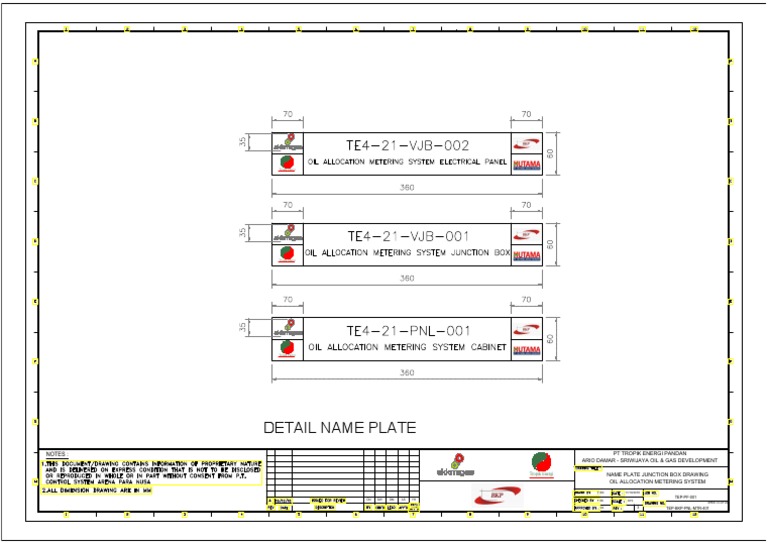 Name Plate Detail Drawing | PDF