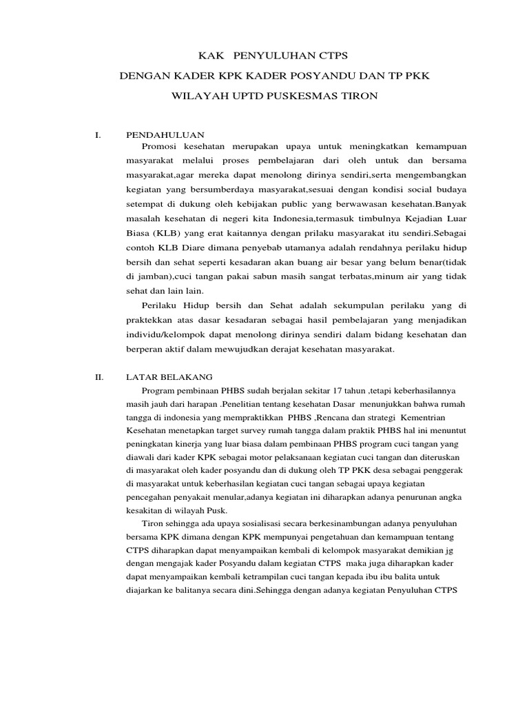 Kak Penyuluhan Ctps DG Kader KPK, Posy, TP PKK | PDF | Karier & Perkembangan