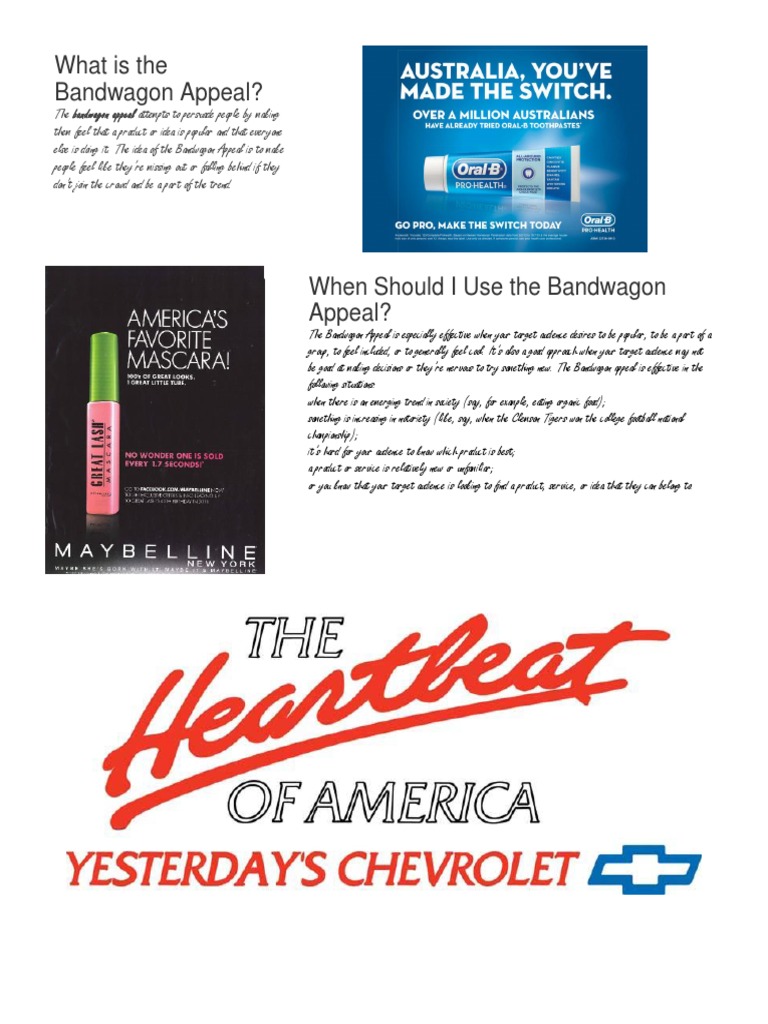 What Is The Bandwagon Appeal? | PDF | Brand | Target Audience