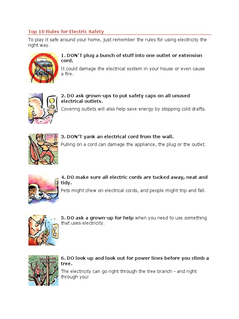 Rules For Electric Safety