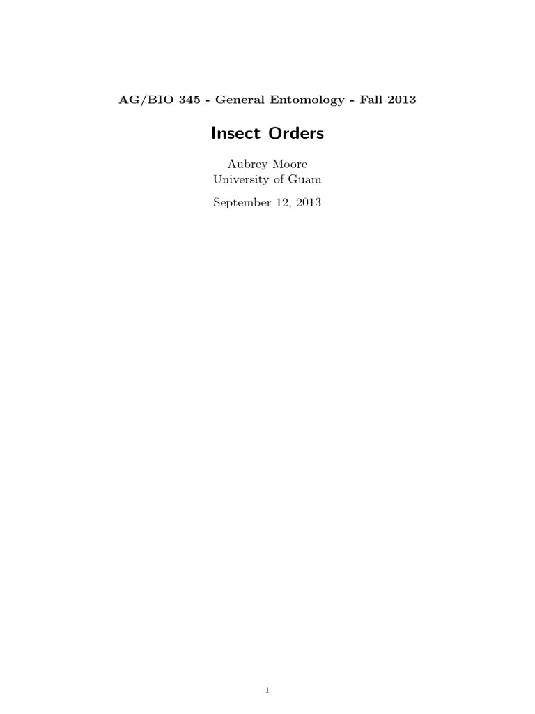 General Entomology - Insect Orders by Aubrey Moore | PDF | Lepidoptera ...