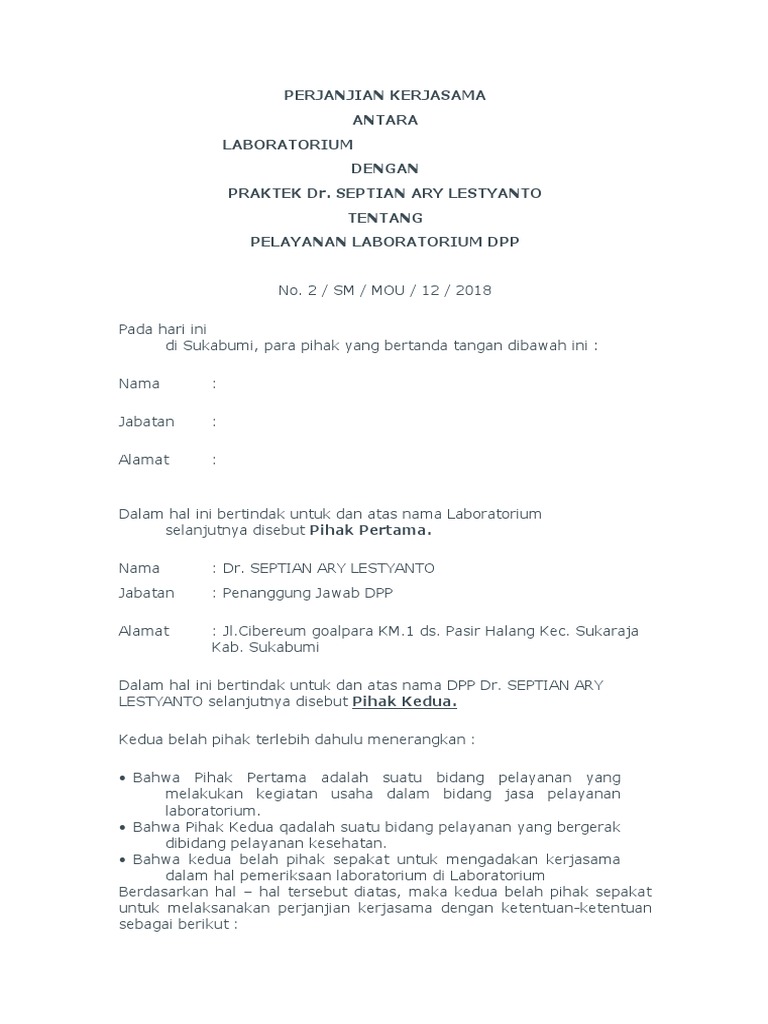 Contoh Mou Lab | PDF
