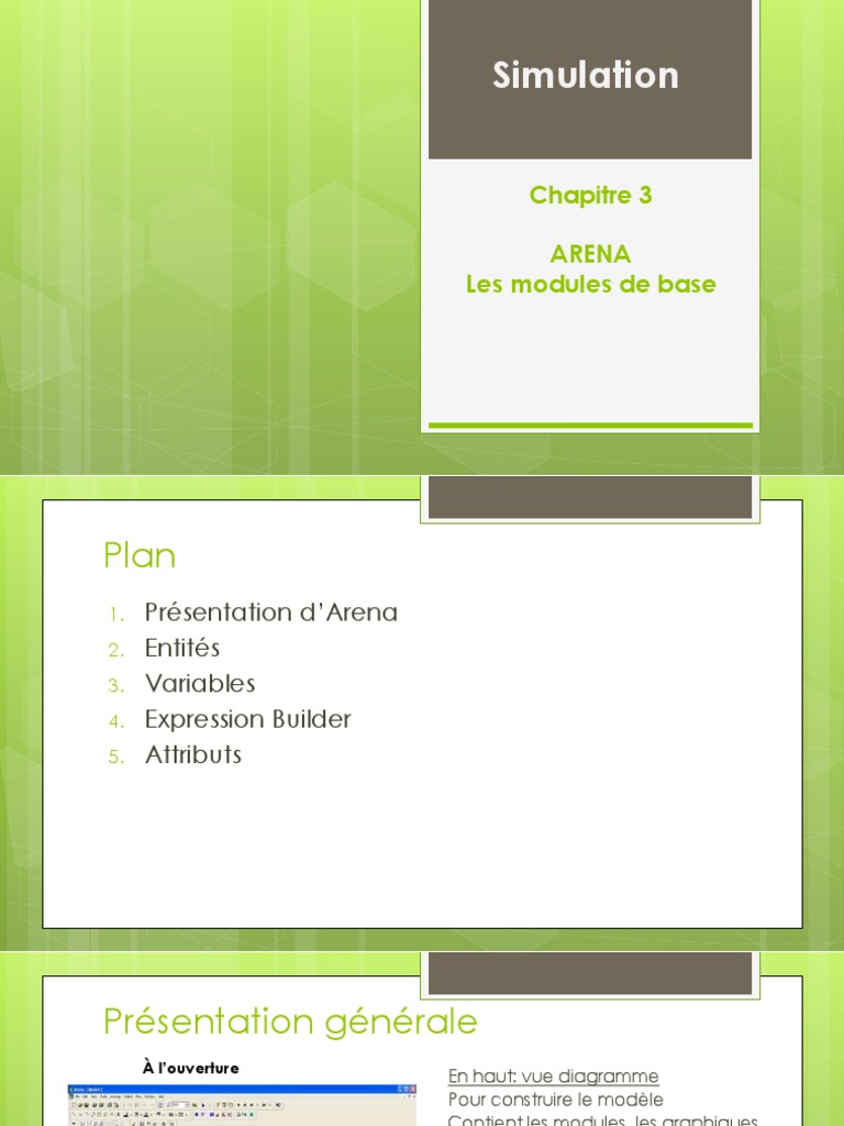 Modules de Base et Entités dans Arena | PDF | Variable (informatique) | Enseignement des ...