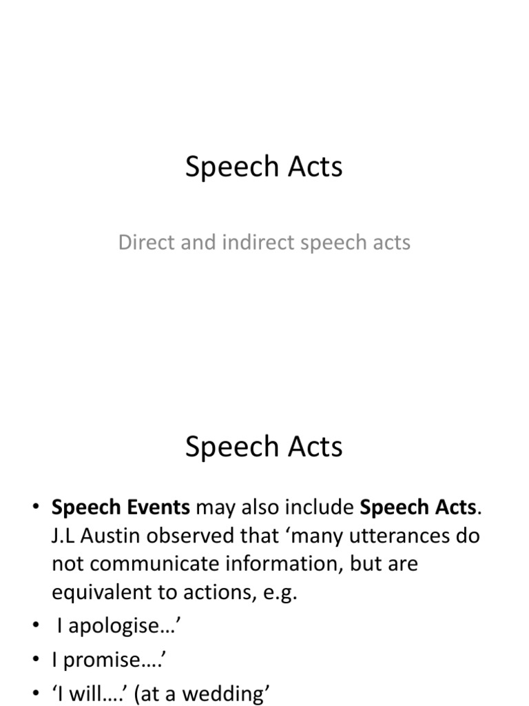 Week Speech Acts | PDF | Human Communication | Cognitive Science