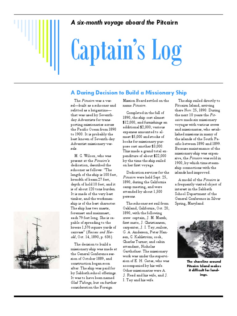 Captain's Log: A Six-Month Voyage Aboard The Pitcairn | PDF | Pitcairn ...