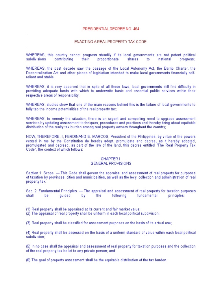 Real Property Tax Code Overview | PDF | Real Estate Appraisal ...