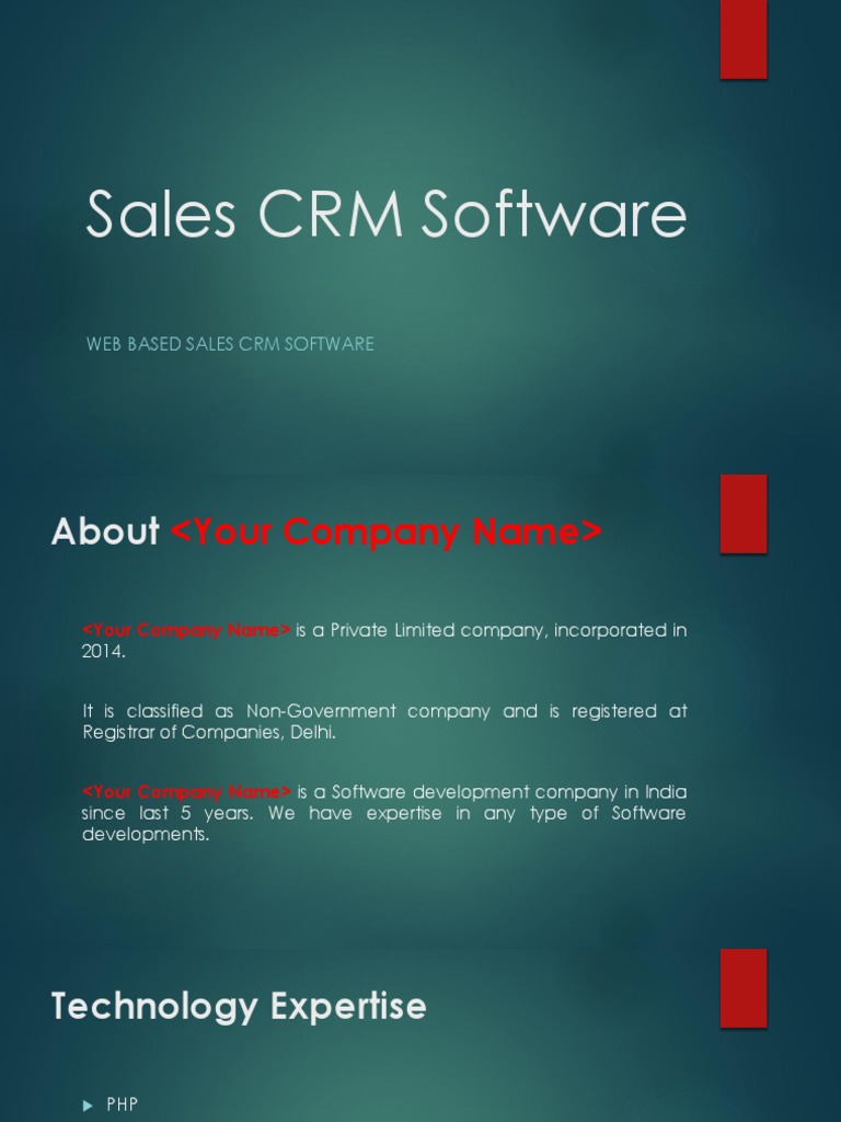 Web Based Sales CRM Software | Download Free PDF | Software Development ...