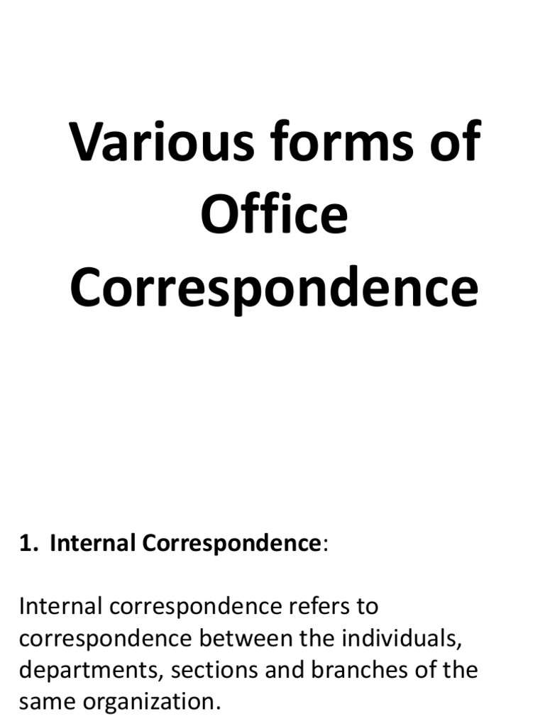 Types of Office Correspondence Explained | PDF