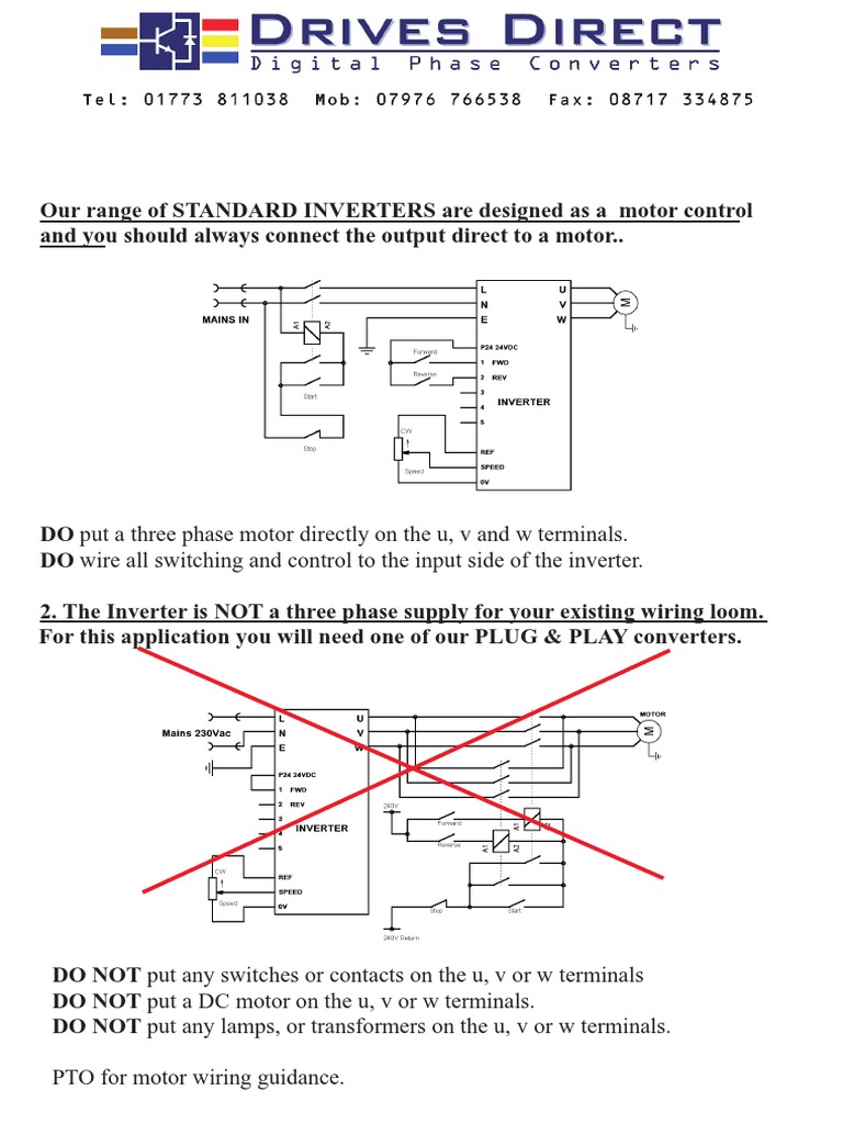 Inverter To Motor Wiring | PDF | Power Inverter | Electric Motor
