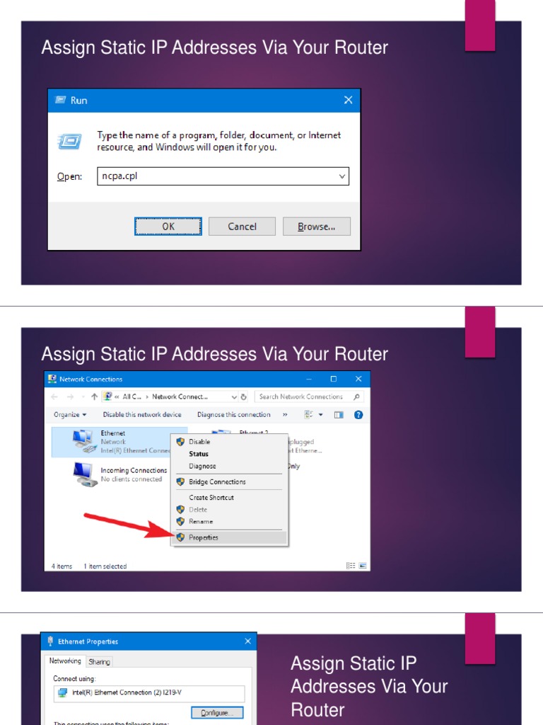 Assign Static IP Addresses Via Your Router | PDF