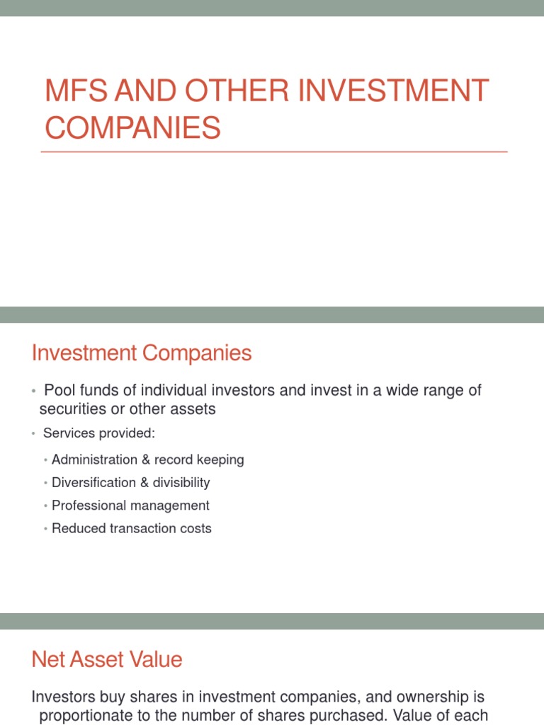 Mfs and Other Investment Companies | PDF | Mutual Funds | Exchange ...