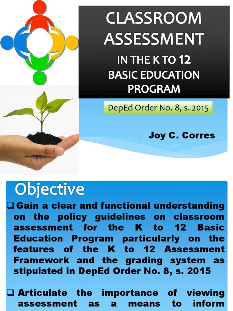 Assessment and Grading System K To 12 BEP DepEd # 8, S. 2015 | Download ...