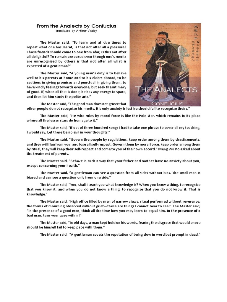 Insights from Confucius' Analects | PDF | Analects