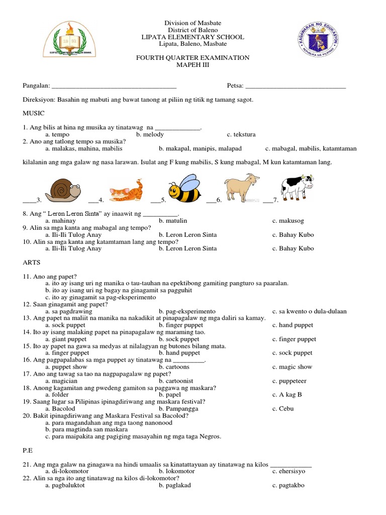 Map Eh Filipino English Science | PDF