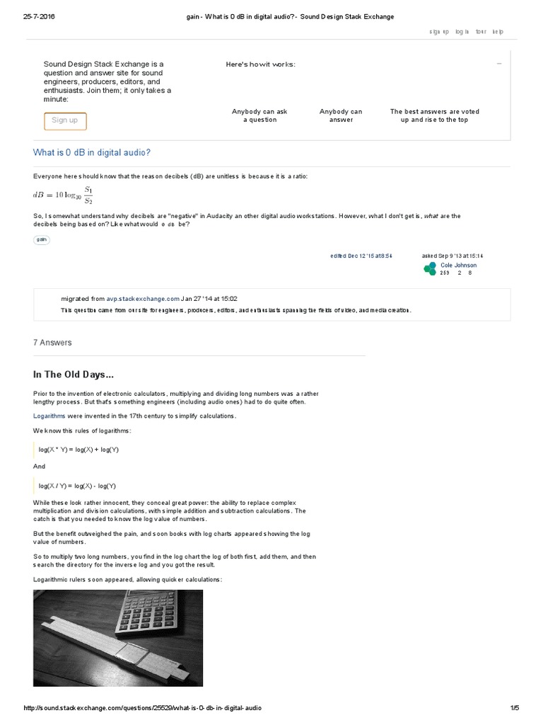 Gain - What Is 0 DB in Digital Audio - Sound Design Stack Exchange ...