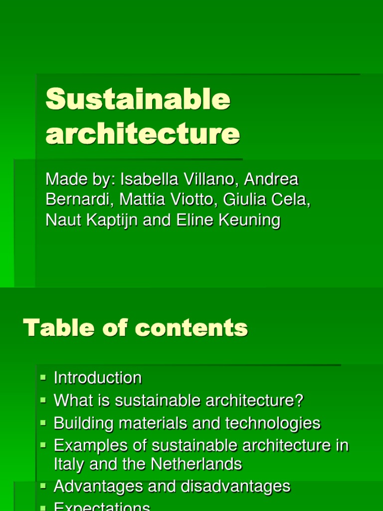 Sustainable Architecture | PDF | Sustainable Architecture | Green Building