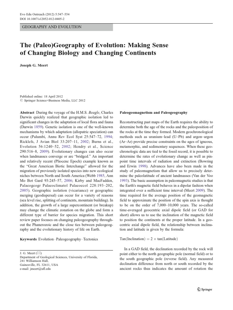 The Paleo Geography of Evolution | PDF | Global Natural Environment ...