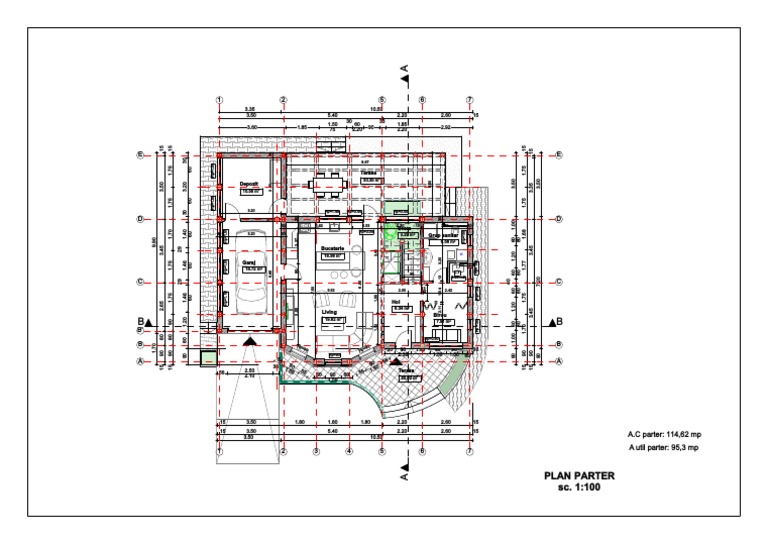 Plan Parter Sc. 1:100: Terasa Depozit | PDF