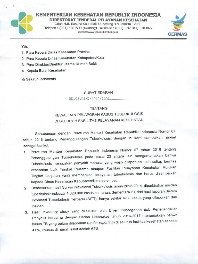 SE Dirjen Yankes, Surat Pengantar & Juknis Integrasi SIMRS-SITT Versi 2 ...