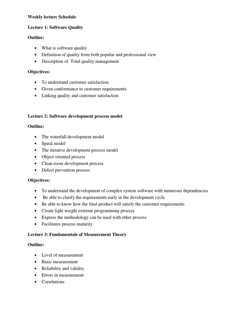 Software Outline | PDF | Software Quality | Software Development